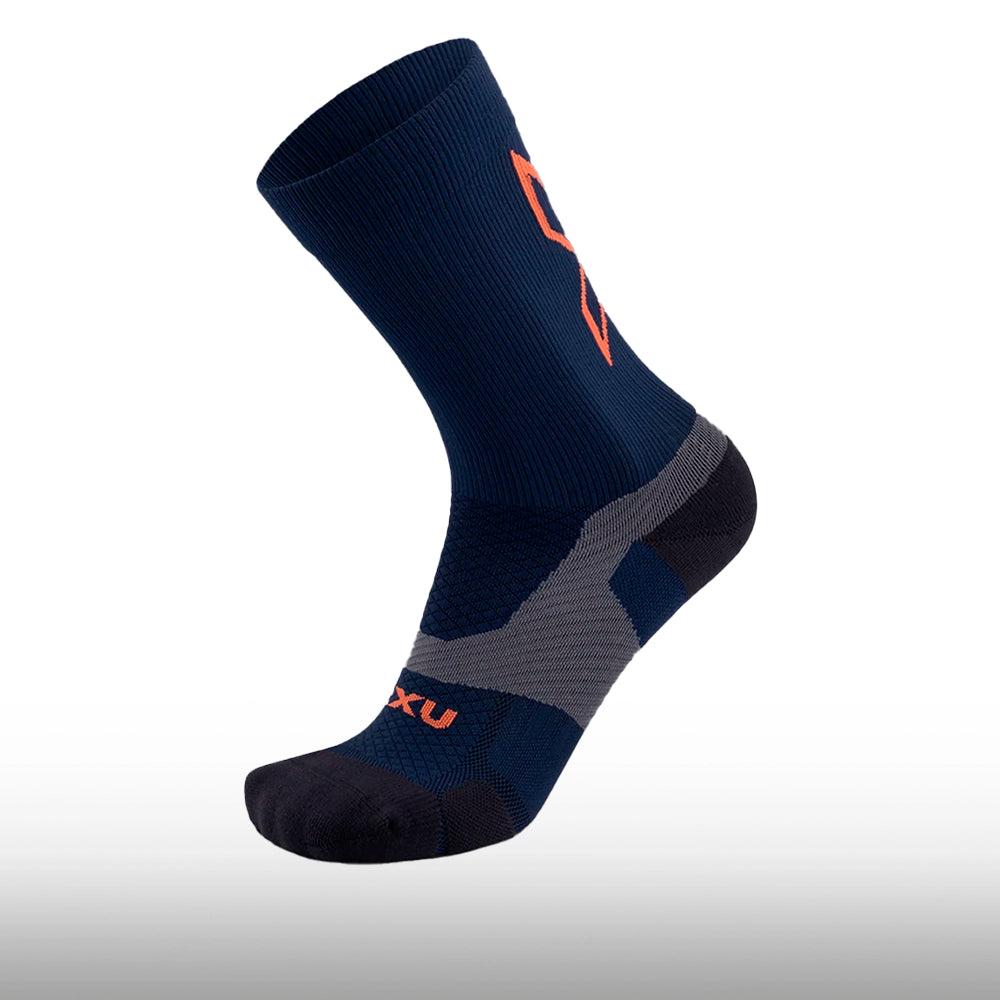 2XU Media Vectr Light Cushion Crew Midnight Ember