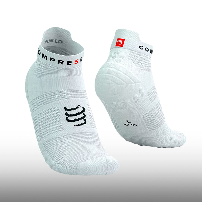 Compressport Pro Racing Socks v4.0 Run Low White Black
