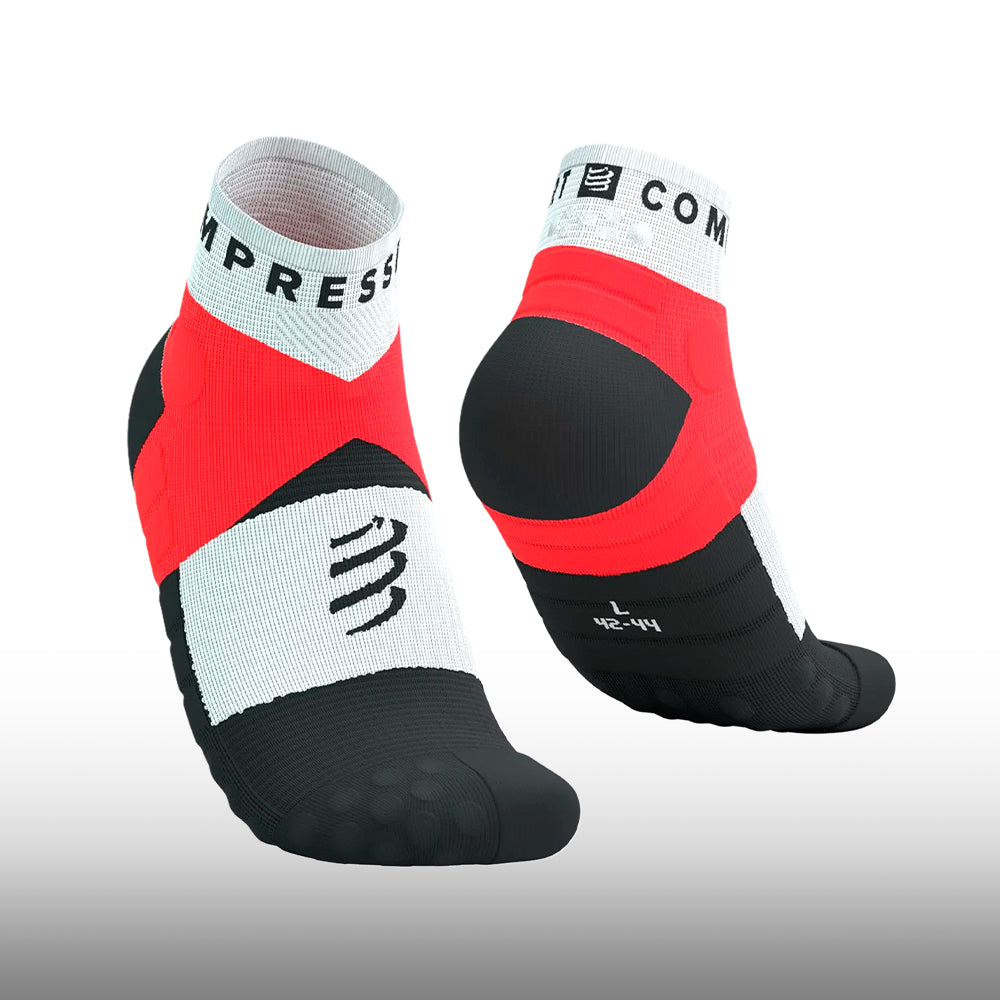 Compressport Ultra Trail Low Socks Fluo Red White