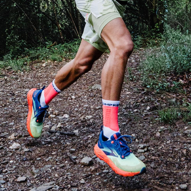 Compressport Ultra Trail Socks V2.0 White Fluo Red
